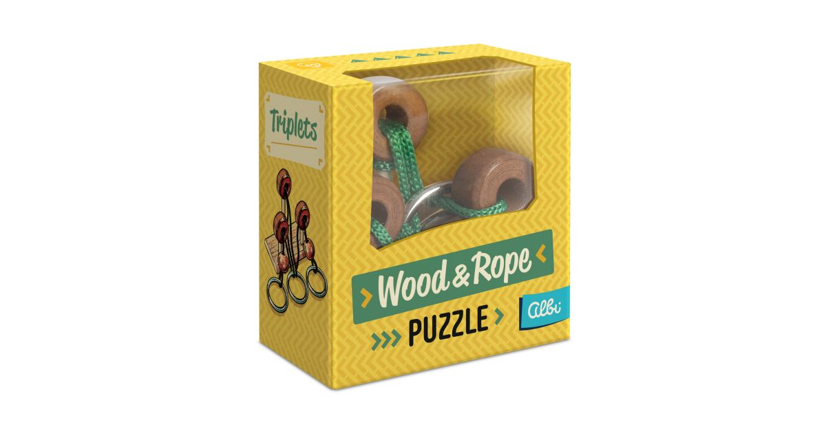 Wood & Rope puzzle - Triplets | Albipolska.pl
